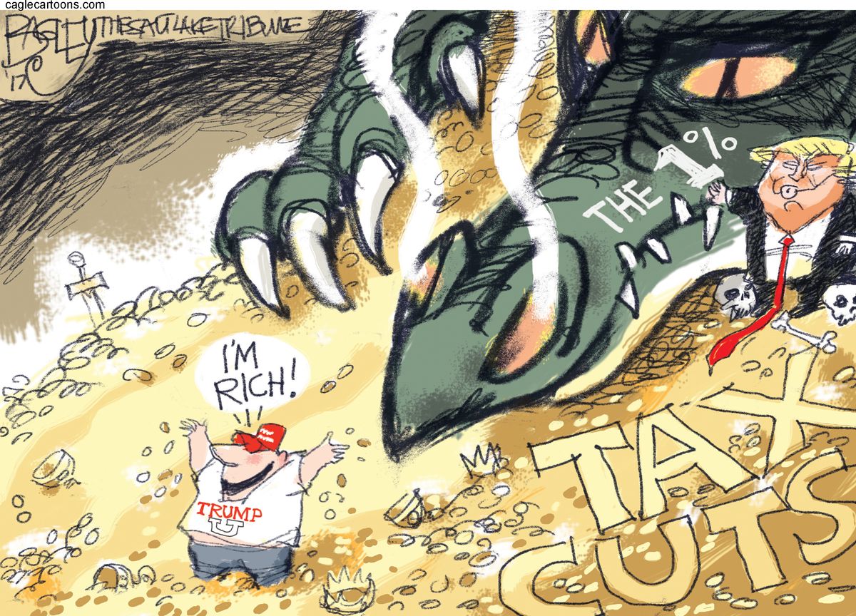 Political cartoon U.S. Trump tax reform wealthy | The Week