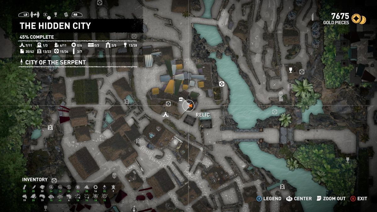 The Hidden City relics, map and backpack locations - Complete Shadow of ...