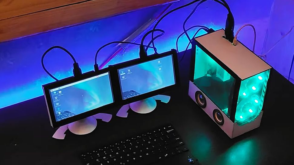Custom Raspberry Pi mini PC features dual monitor setup | Tom's Hardware