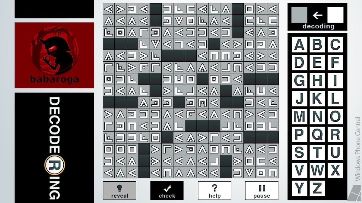 Solve clever word puzzles with DecodeRing for Windows Phone 8 and ...