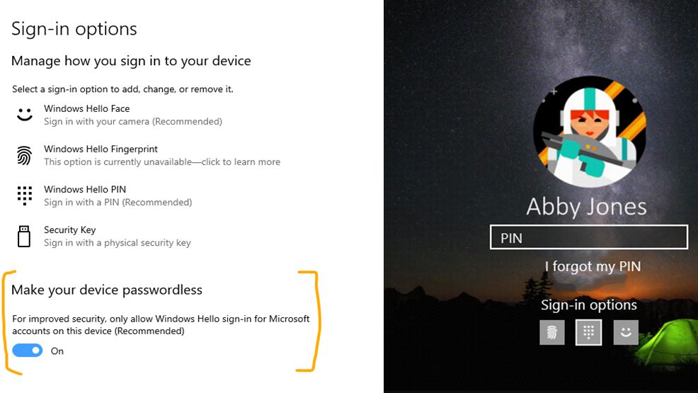 New Windows 10 preview lets you go passwordless and improves Your Phone ...