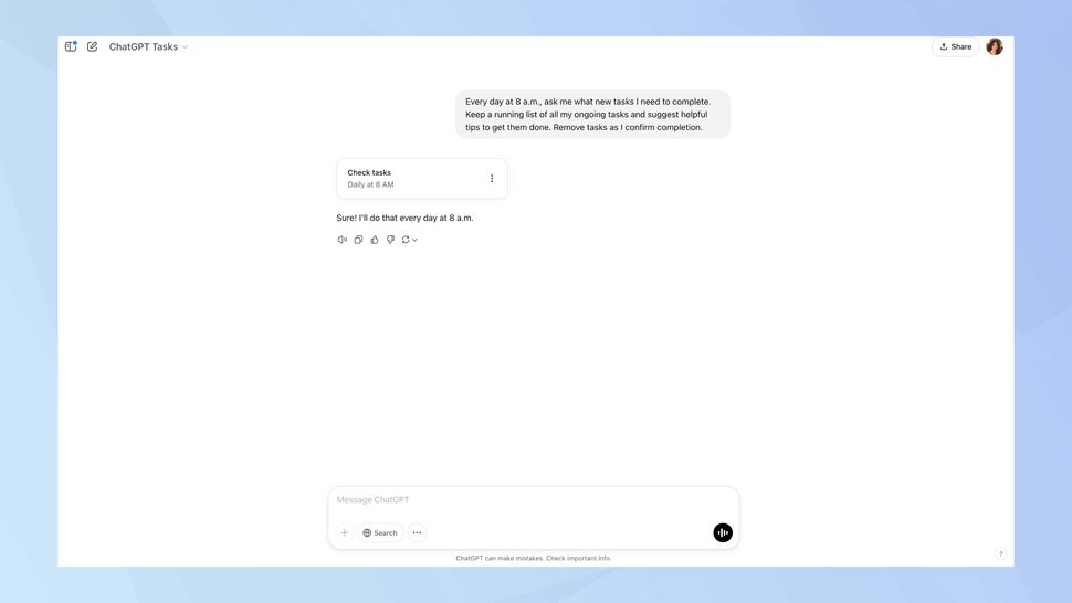 ChatGPT Tasks is a game changer — 5 prompts to try first | Tom's Guide