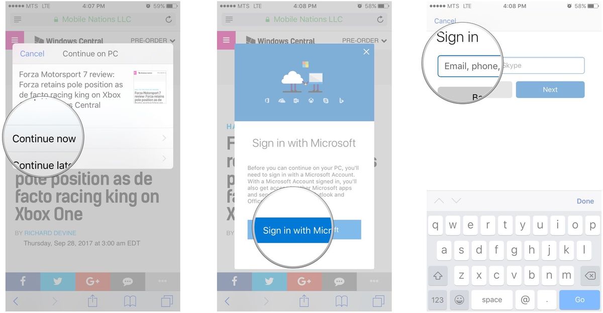 How to use 'Continue on PC' for Android and iOS in Windows 10 Fall ...