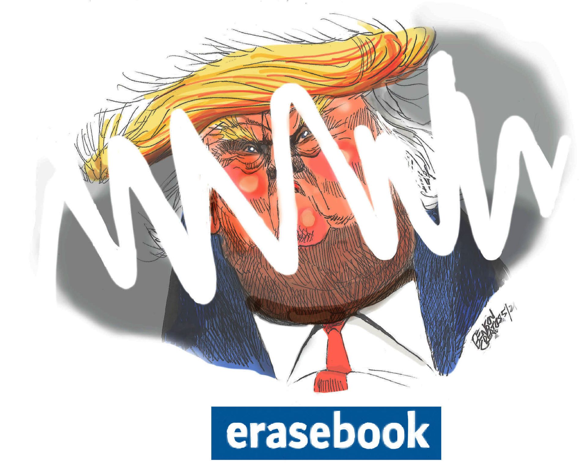 Political Cartoon U.S. trump facebook ban | The Week