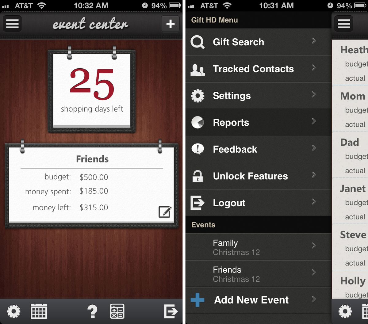 Gift Plan vs. Gifts HD 2 vs. mGifts: Gift planning apps for iPhone ...