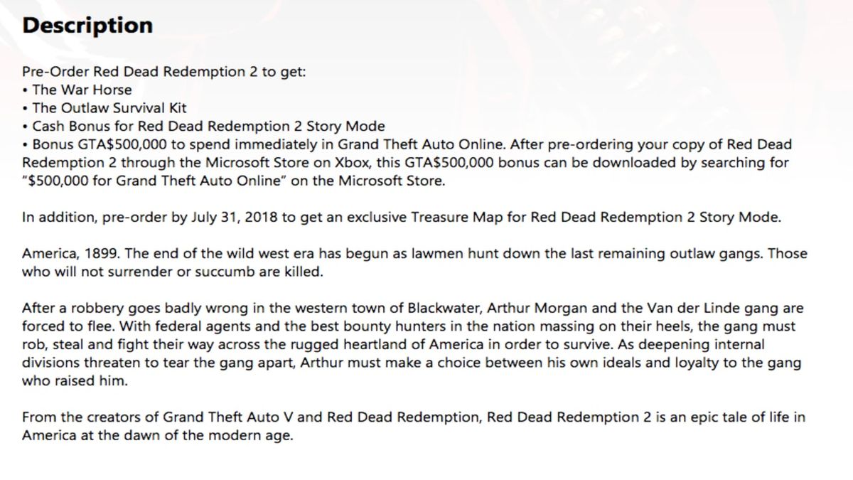 Red Dead Redemption 2's pre-order details have been officially revealed ...