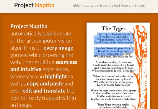 Copy text from web images with Project Naptha | Creative Bloq