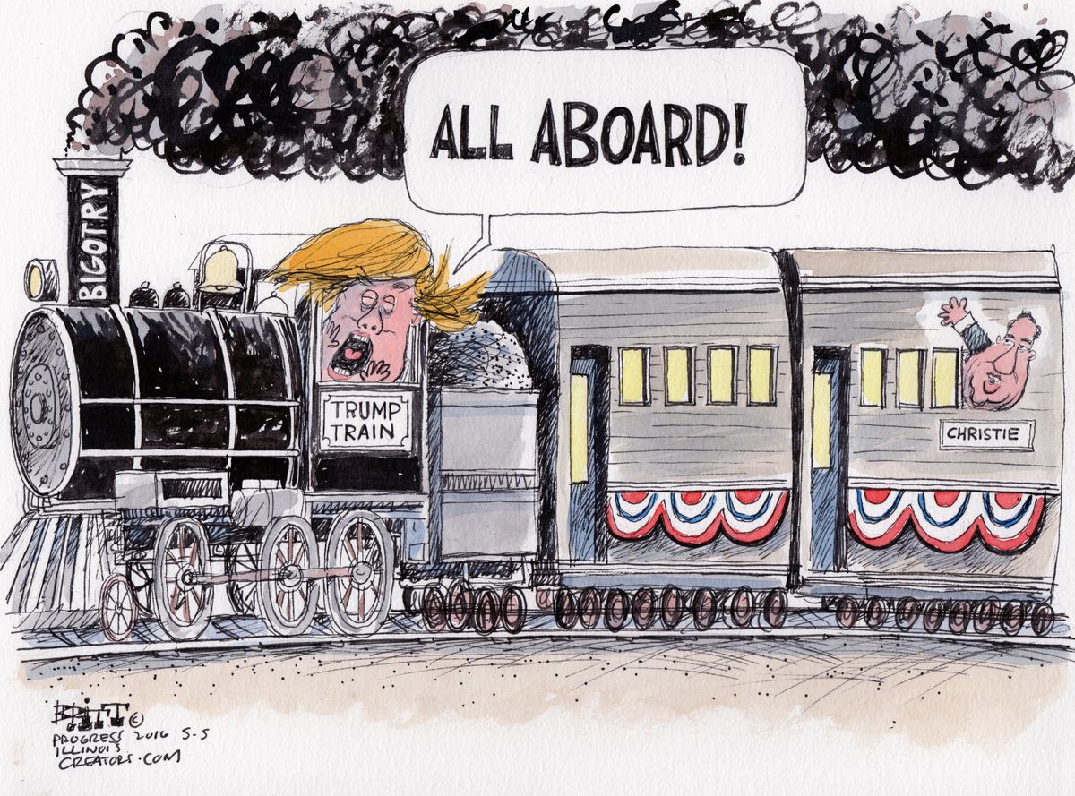 Political Cartoon U.S. Trump Train 2016 | The Week