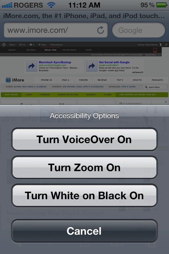 How to select Accessibility options with an iPhone Home button triple ...