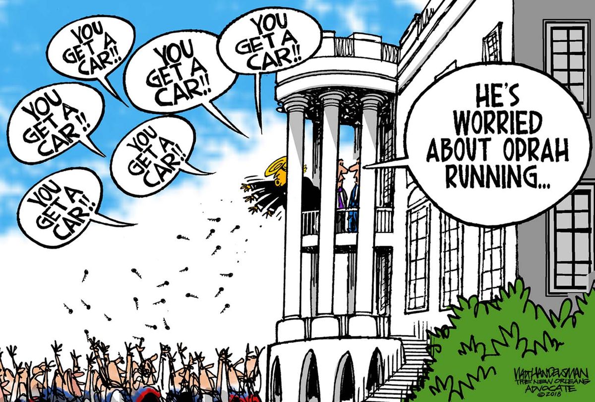 Political cartoon U.S. Oprah 2020 Trump 2020 Hollywood presidency | The ...