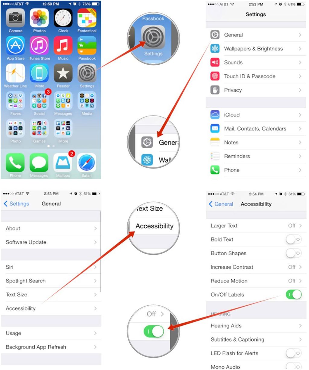 How to enable on/off button labels for better visual accessibility on ...
