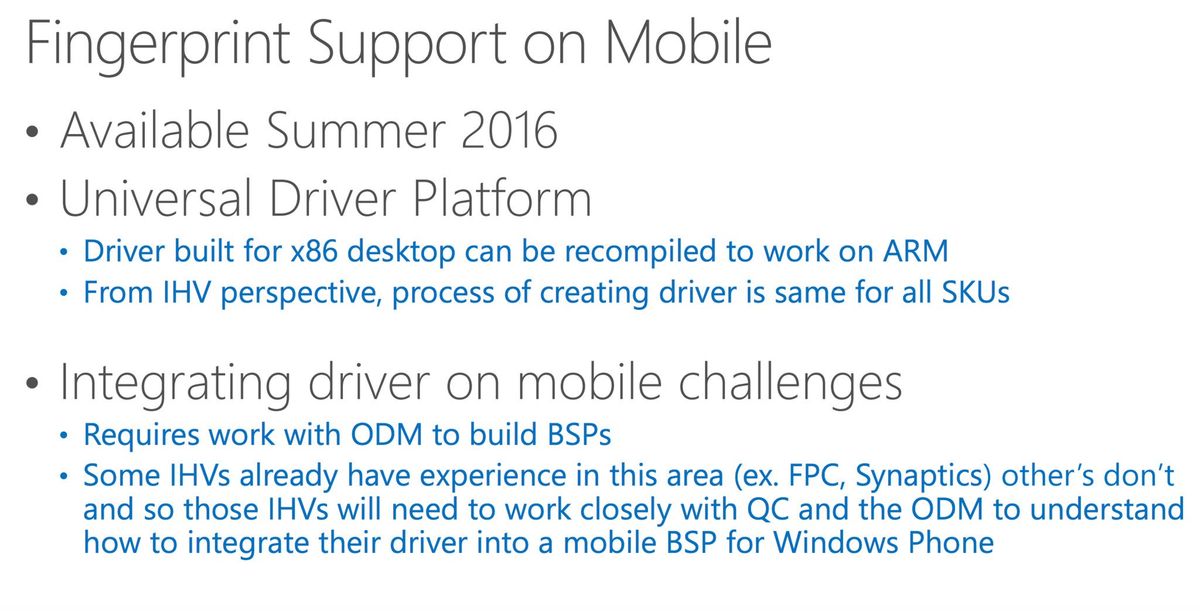 Fingerprint reader support headed to Windows 10 Mobile this summer ...