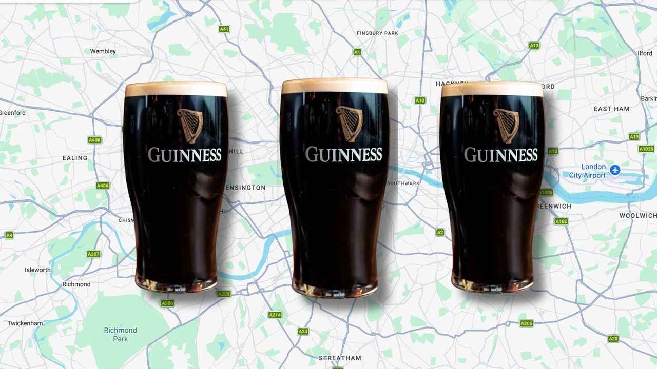 This map shows where you can find the cheapest pints of Guinness across ...