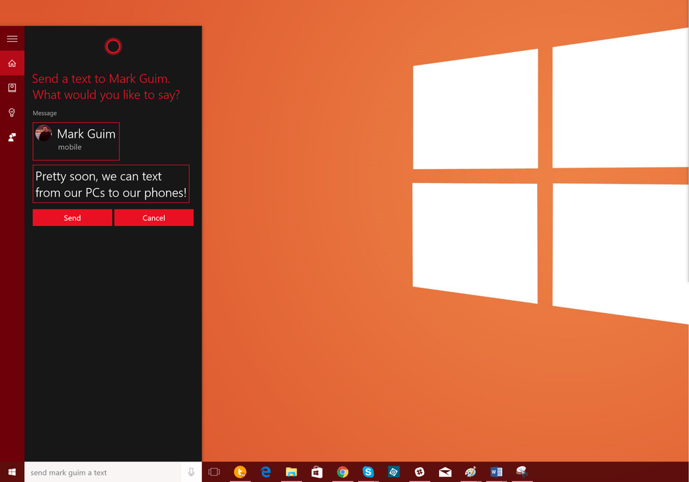 You will be able to send text messages through Windows 10 to phones ...