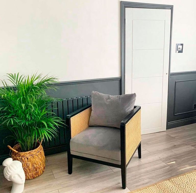 Living room wall panelling painted grey makes this makeover unmissable ...