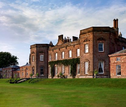 Netherby Hall, Cumbria: Roman foundations, a 16th century tower, a ...