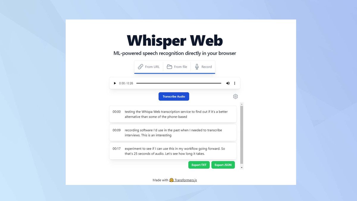Meet Whisper Web — a new and free way to transcribe audio | Tom's Guide