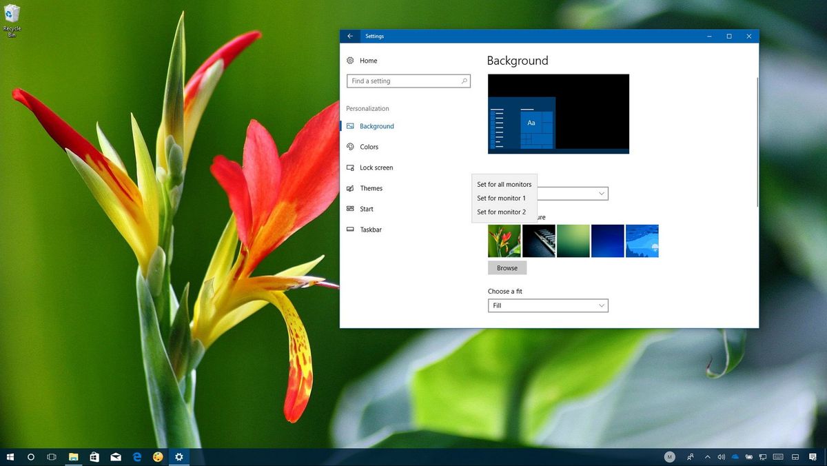 How to set different wallpapers on multiple monitors in Windows 10 ...