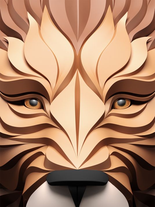Predators prowl in these 3D-effect vector portraits | Creative Bloq