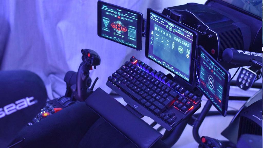 This gaming setup is the ultimate flight and racing sim battlestation ...