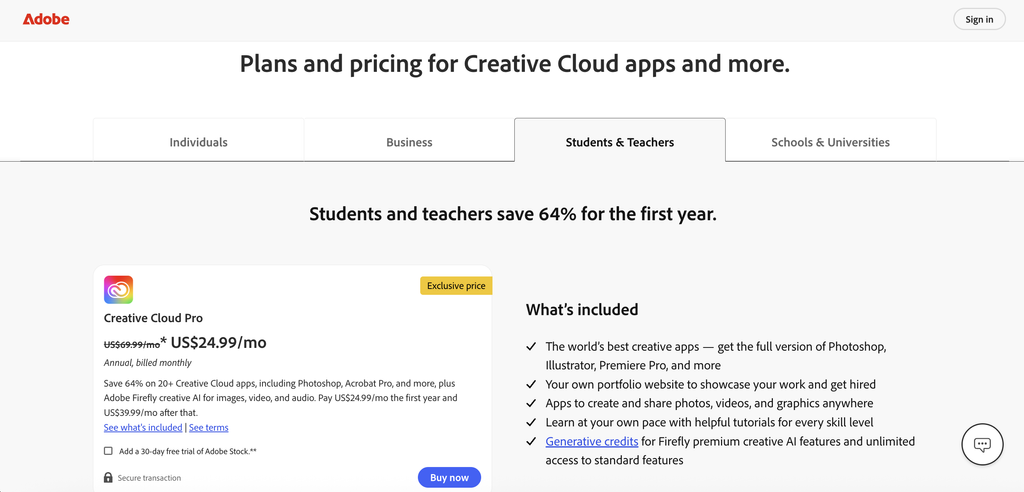Adobe student discount: save 64% or more on a Creative Cloud Pro ...