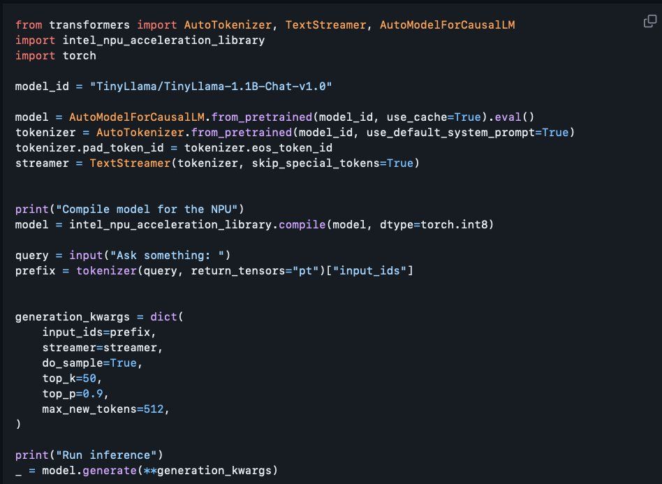 Intel's NPU Acceleration Library goes open source — Meteor Lake CPUs can now run TinyLlama and ...
