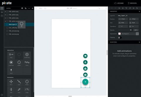 Prototype a floating action button in Pixate | Creative Bloq