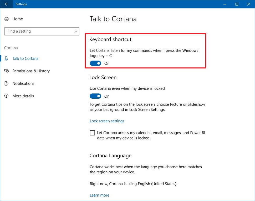How to manage Cortana settings on the Windows 10 Fall Creators Update ...