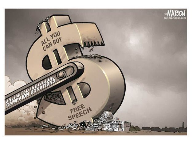 Political cartoon campaign financing | The Week
