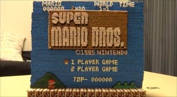 Super Mario Bros. Menu Recreated With Toothpicks | Cinemablend