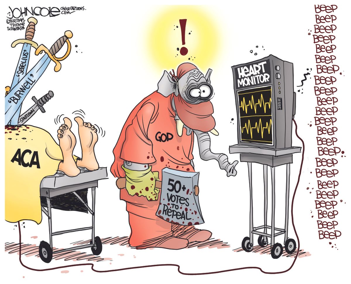 Political cartoon U.S. ObamaCare | The Week