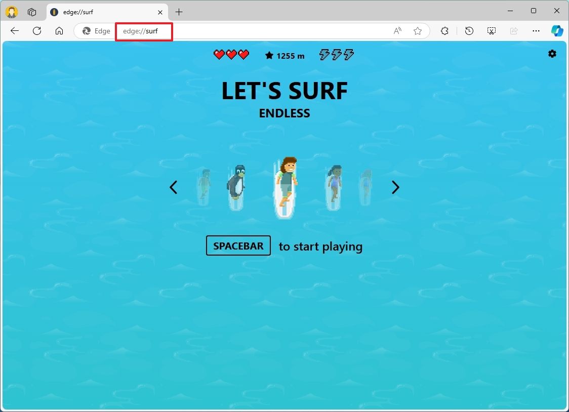 How to take a quick break with the Surf game on Microsoft Edge ...