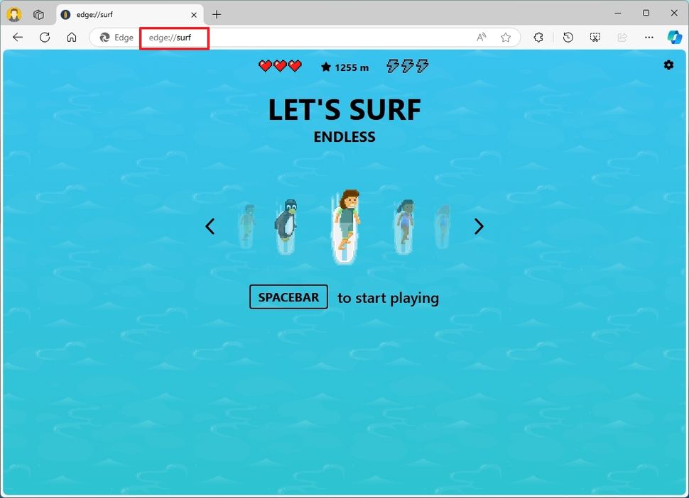 How to take a quick break with the Surf game on Microsoft Edge ...