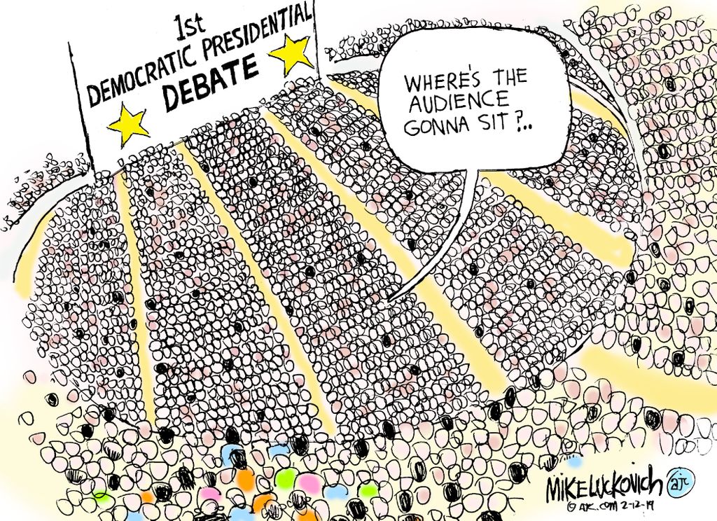 Political Cartoon U.S. Democratic presidential debate | The Week