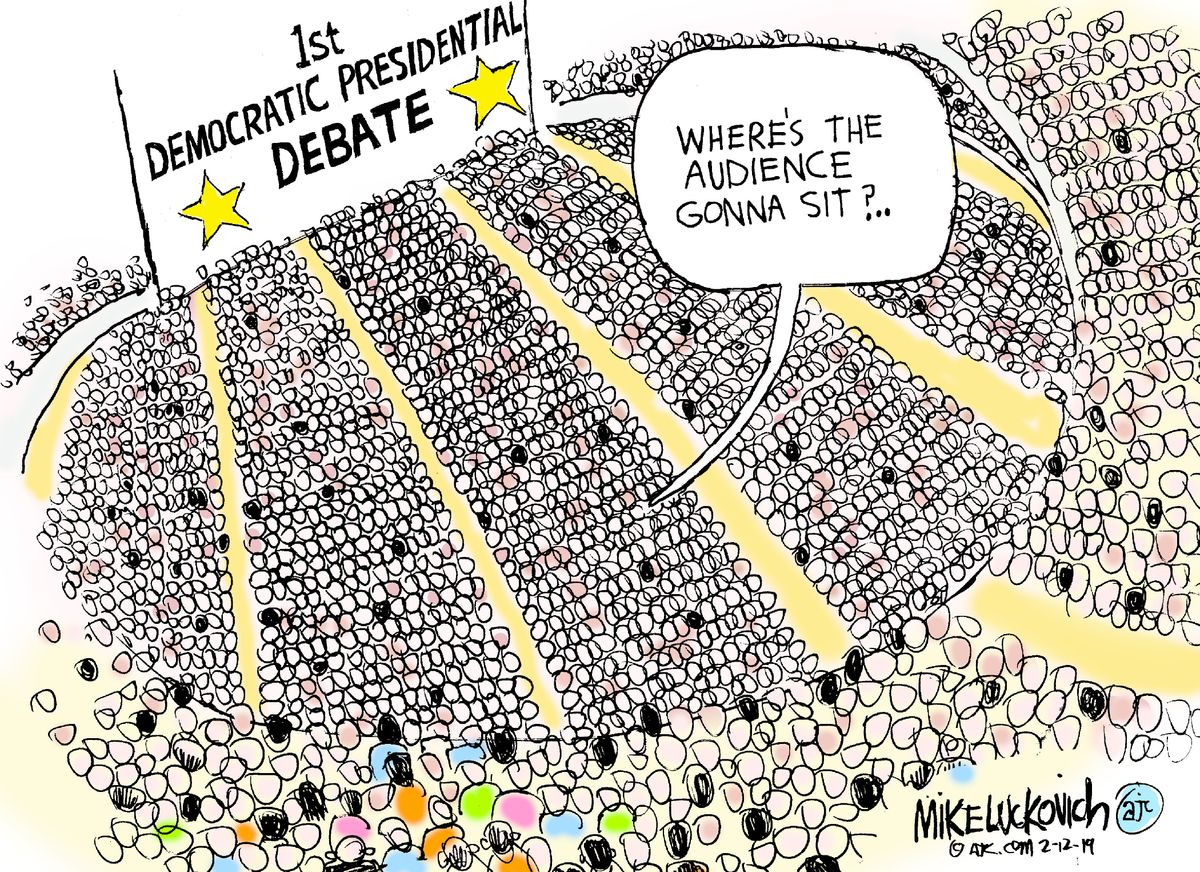 Political Cartoon U.S. Democratic presidential debate | The Week