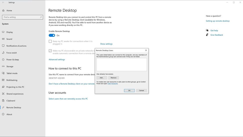 How to set up remote desktop connections in Windows 10 | TechRadar