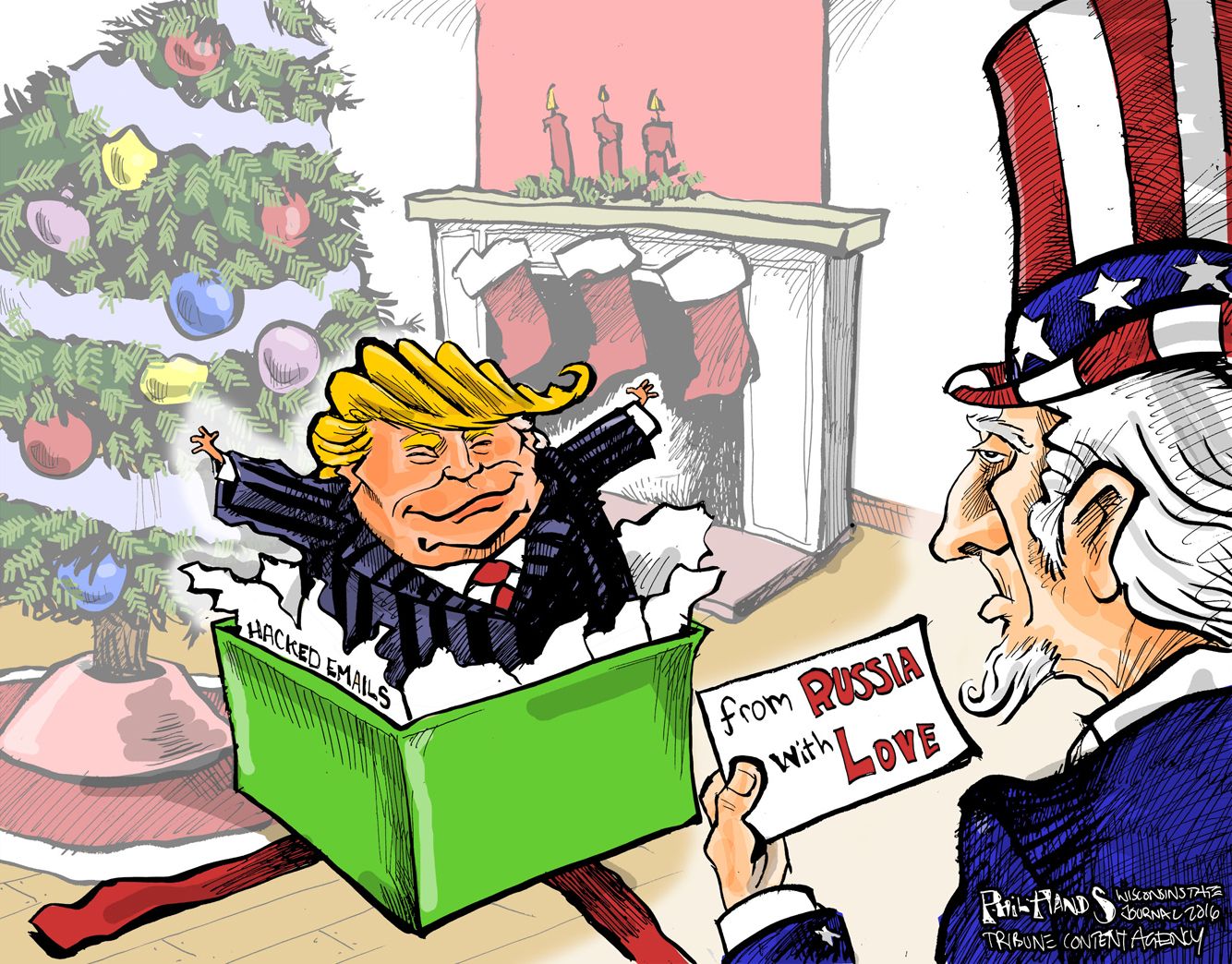 Political cartoon U.S. Donald Trump Russia Christmas | The Week