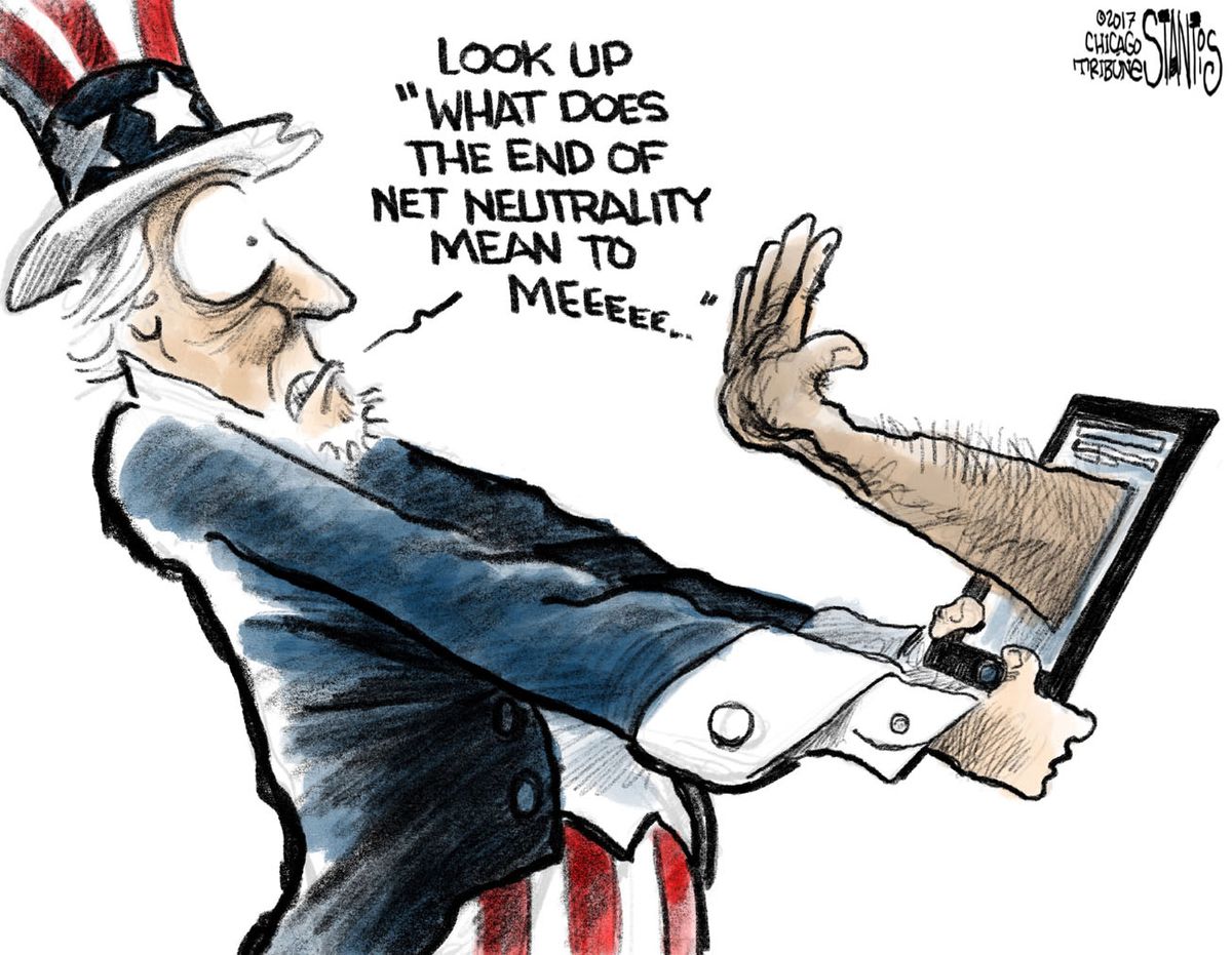 Political cartoon U.S. net neutrality repeal | The Week