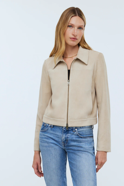 Katie Holmes's Mango Suede Jacket Is Perfect for Spring | Marie Claire