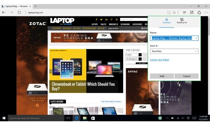 How to Favorite/Bookmark a site in Microsoft Edge | Laptop Mag