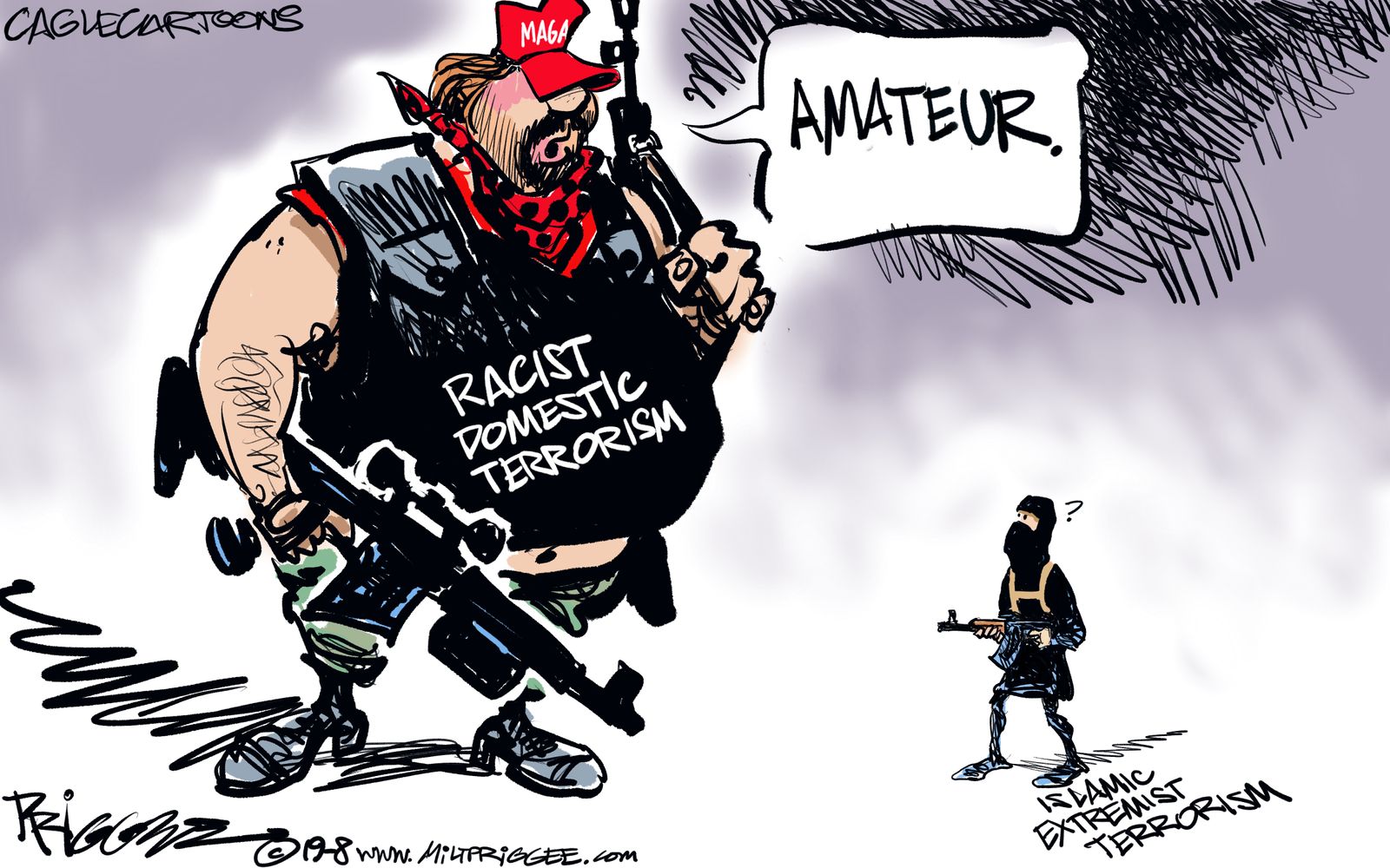 Political Cartoon Racist Domestic Terrorism Amateur Islamic Extremist ...