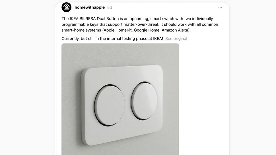 IKEA's new smart home switch with Matter support just leaked – and it ...