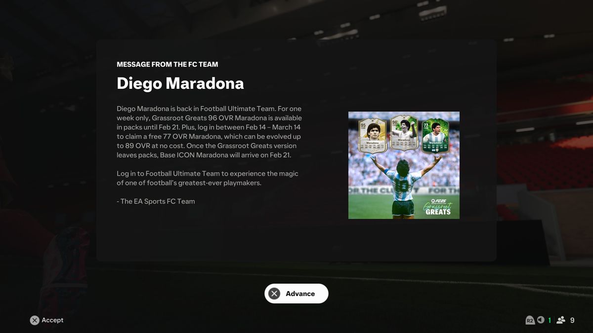 FC 25 Grassroot Greats cards list and Maradona Evolution guide | GamesRadar+