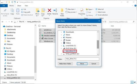 How to move files to a new partition when you don't have a secondary ...