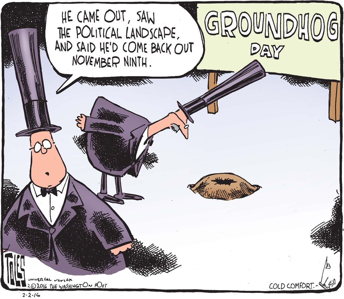 Editorial Cartoon U.S. Groundhog Decision 2016 | The Week