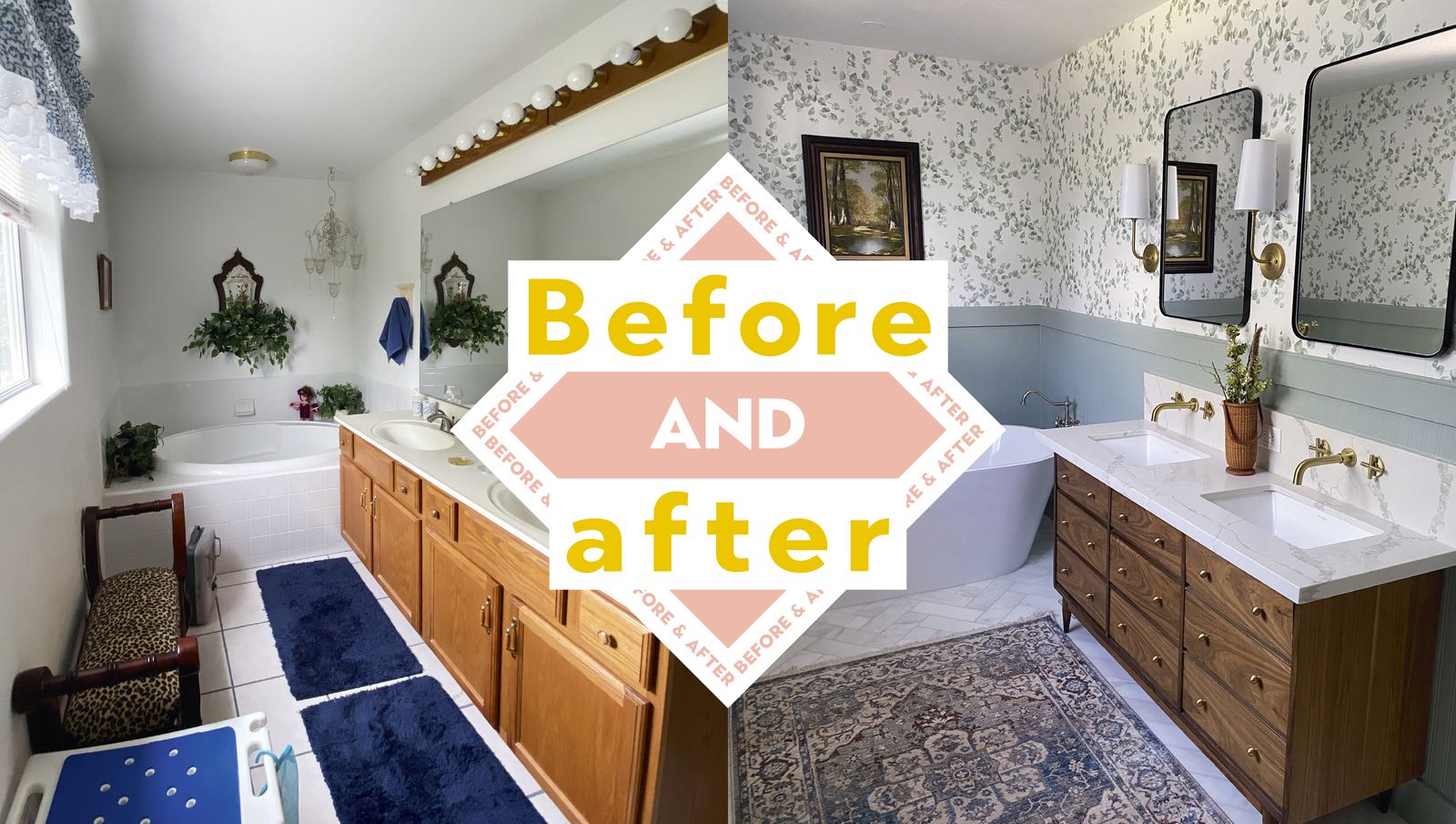 Before and After: Dated master bathroom becomes 'jewel box' space ...