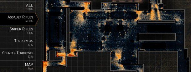 de_train heat map for Counter-Strike: GO visualizes 6.5 million bullets ...