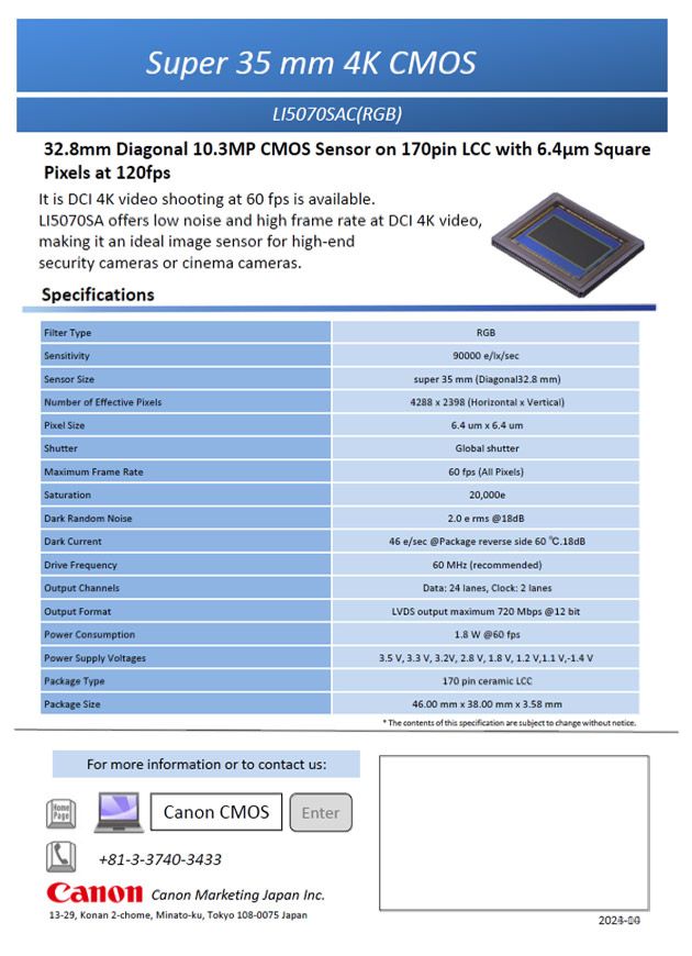 Canon's latest global shutter sensor is designed for cinema cameras ...