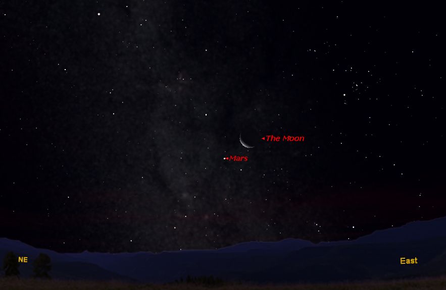 Moon & Mars Appear Together Before Dawn On Wednesday | Space