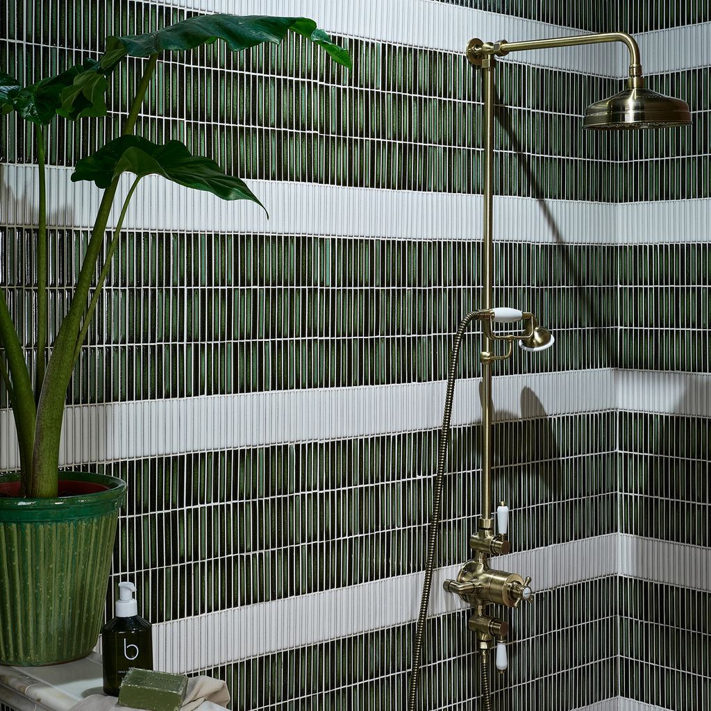 Are striped tiles the next big thing in bathroom design? | Ideal Home